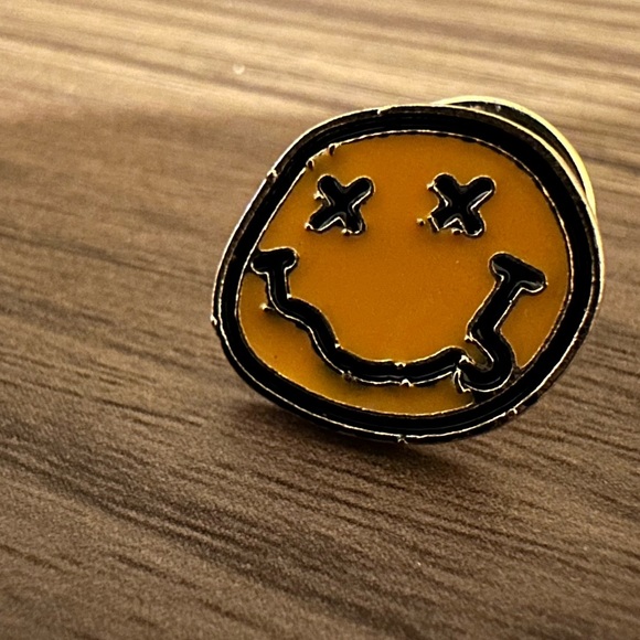 Accessories | Drunk Smiley Enamel Lapel Pin | Poshmark